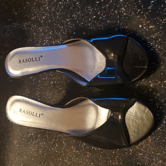 Rasolli | Shoes | Black Wedge Peep Toe Shoes | Poshmark